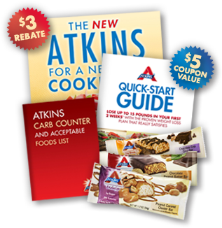 FREE Atkins Diet Kit Includes Start-Up Guides, 3 FREE Atkins Bars ...